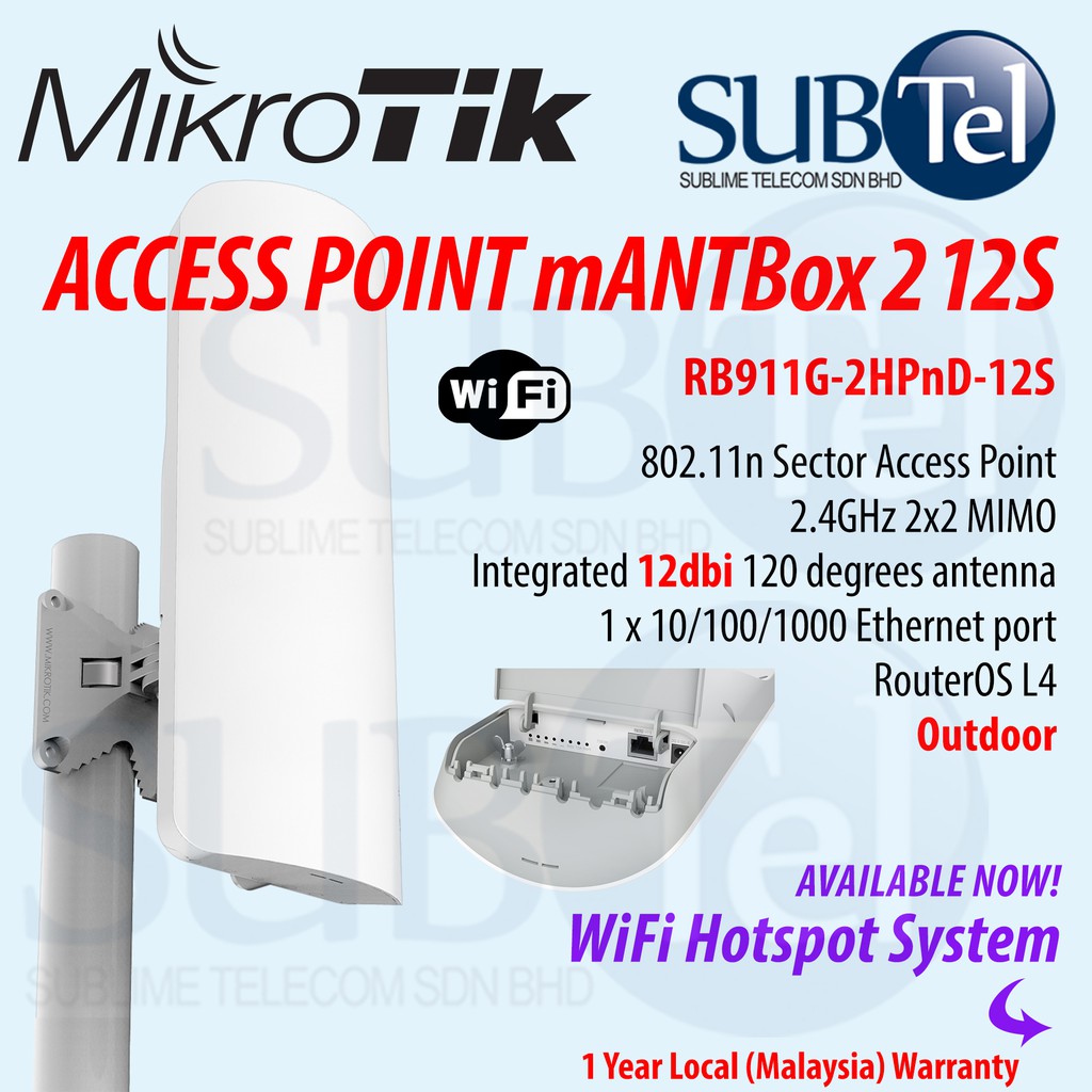 CLEARANCE Mikrotik mANTBox 2 12s Access Point Outdoor 2.4GHz 120 ...