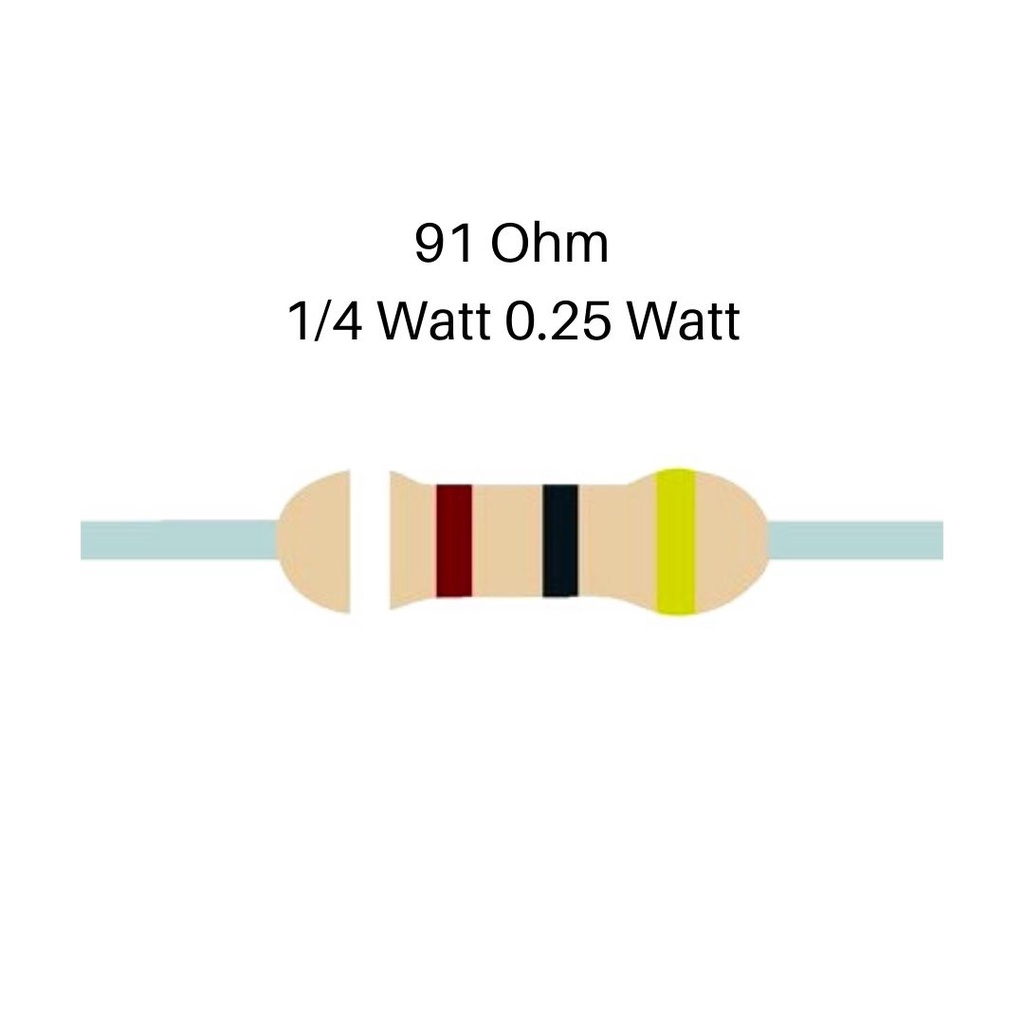 91 ohm 0.25w 1/4W resistor (5% tolerance) (10pcs/ pack) | Shopee Malaysia