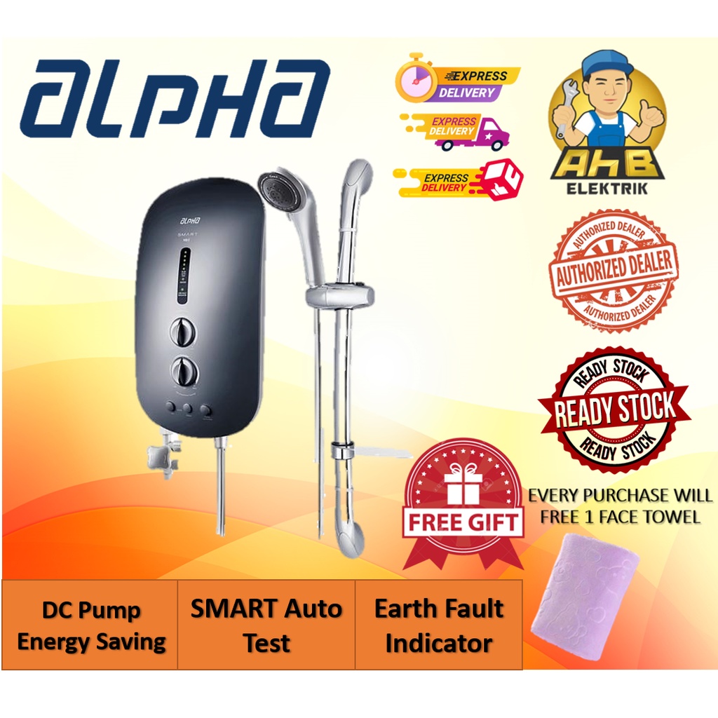 ALPHA Smart 18i DC Pump Hot Shower Instant Water Heater (Metal Black) | Shopee Malaysia