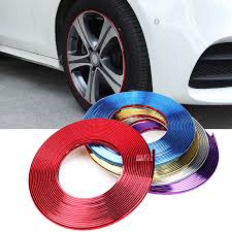 Car Sport Wheel Rim Sticker Chrome Decoration Tire Rims Protector Strip ...