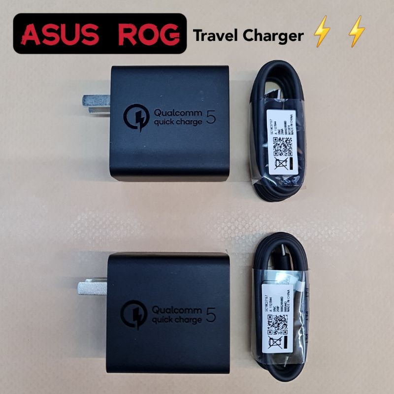Asus Rog Qualcomm Charger 65w Fast Charging With Pd Type C To C Usb Cable Support Quick Charge 5