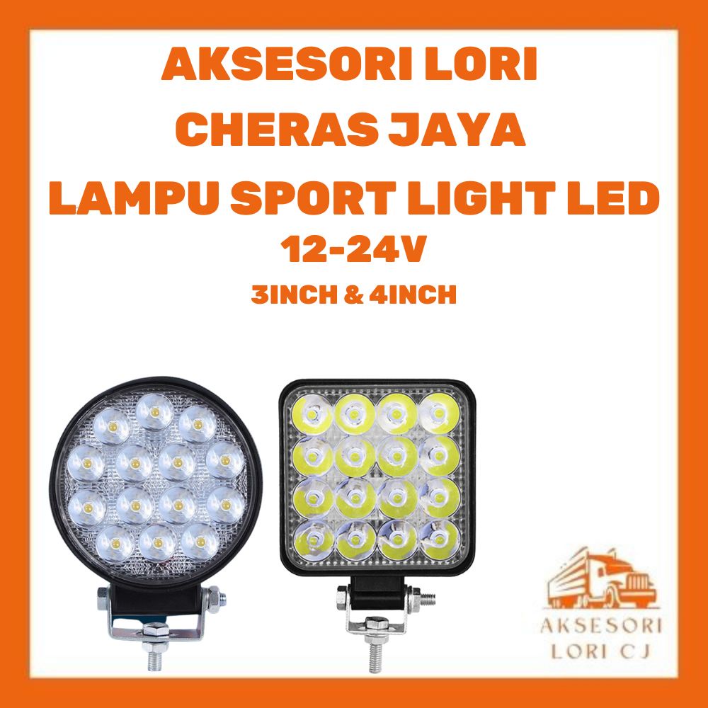 AKSESORI LORI CHERAS JAYA LAMPU SPORT LIGHT LED 12V 24V 3INCH 4INCH ...