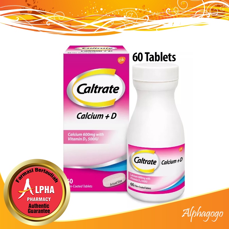 Caltrate 600+D Calcium Dietary Supplement with Vitamin D (60 Tablets ...