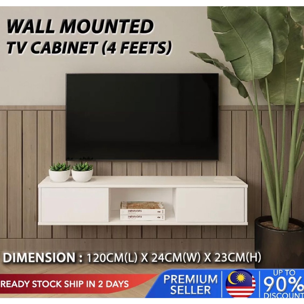 HP063 Wall Mounted TV Cabinet (4 Feets) TV Console Wall TV Cabinet TV ...