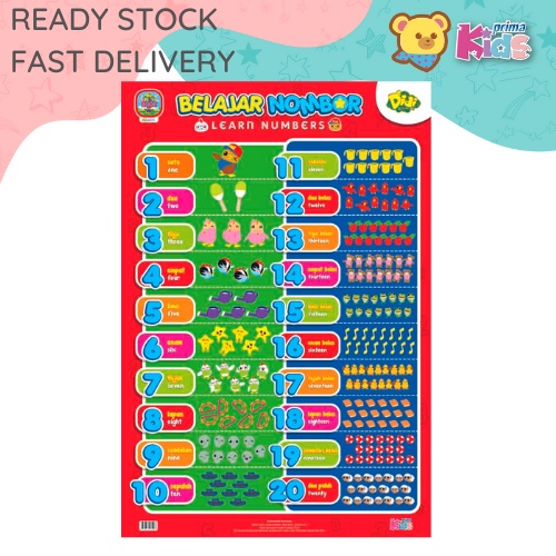 [Kids Prima] POSTER BELAJAR NOMBOR (LEARN NUMBERS) DIDI & FRIENDS ...