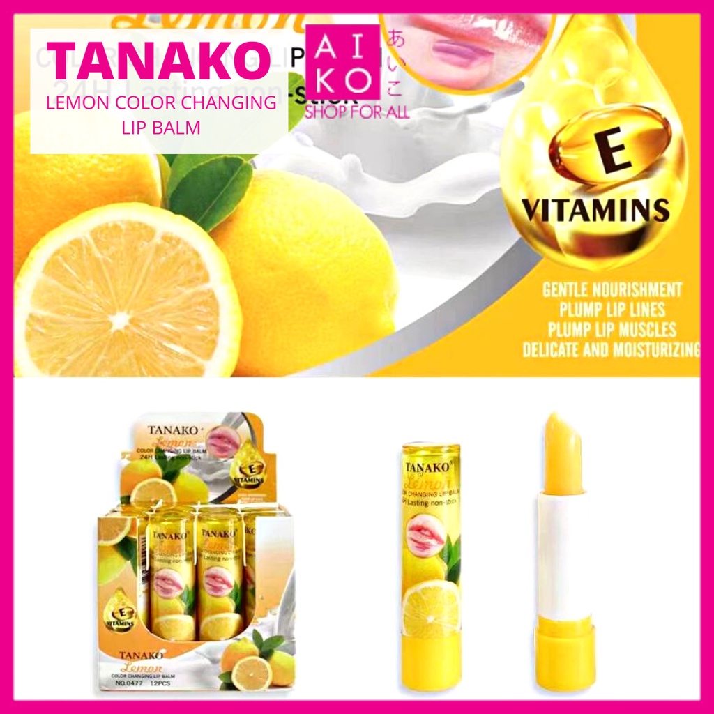 (AIKO) TANAKO LEMON COLOR CHANGING LIP BALM (0477) | Shopee Malaysia