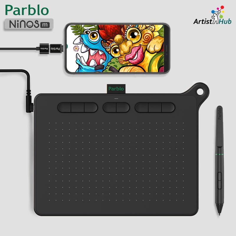 Parblo Ninos Medium Dark Night Black(Local Ready Stock)9 x 5 inch, 8192 ...