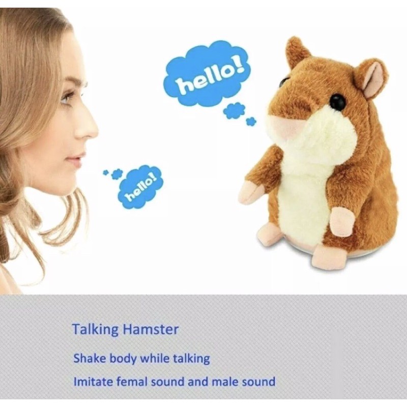 Talking mimicking Hamster Toys Stuffed Animal Nod Mimicry Mouse Hamster ...