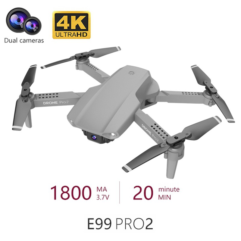[READY STOCK] Drone E99 Mavic pro 4K 60 fps Video Dual Cameras rc Drones WIFI Brushless Action ...