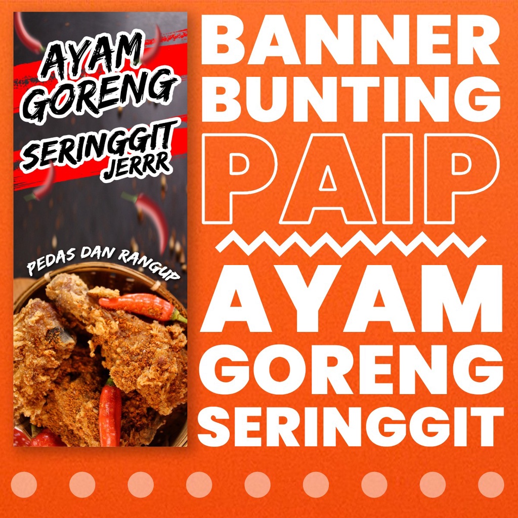 Banner Bunting Banting Paip Ayam Goreng RM1 Waterproof Heatproof ...