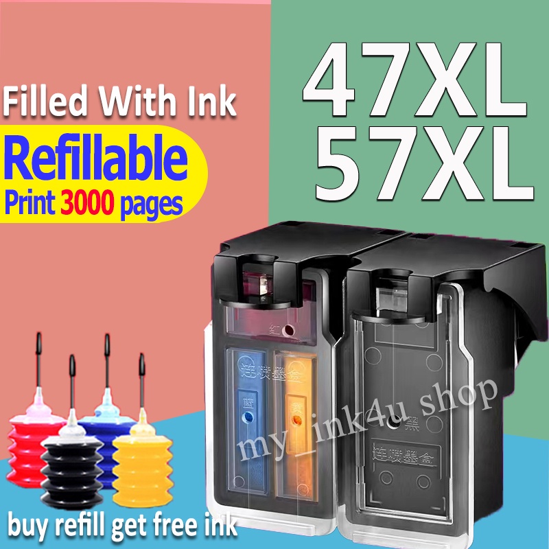 For Canon Ink 47 57 PG 47XL CL 57XL refillable ink cartridge for Canon ...