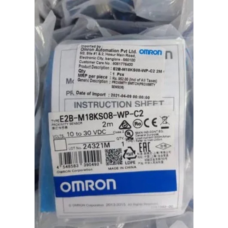 OMRON E2B-M18KS08-WP-C2 2M OMI Inductive Sensor, Proximity Switch, | Shopee Malaysia
