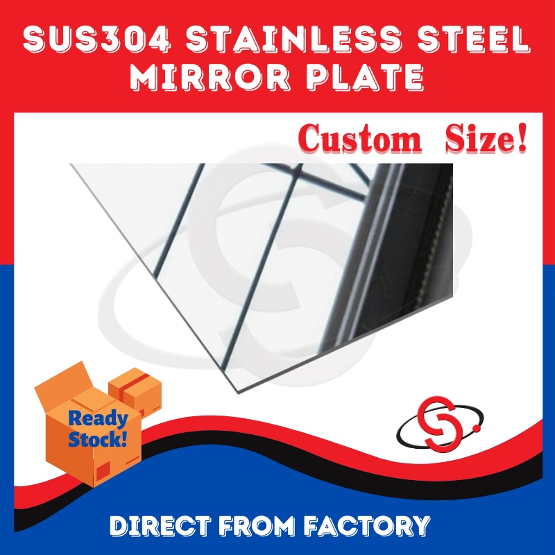 SCM SUS304 MIRROR Sheet Mirror Stainless Steel Plate Plat Besi Keluli ...