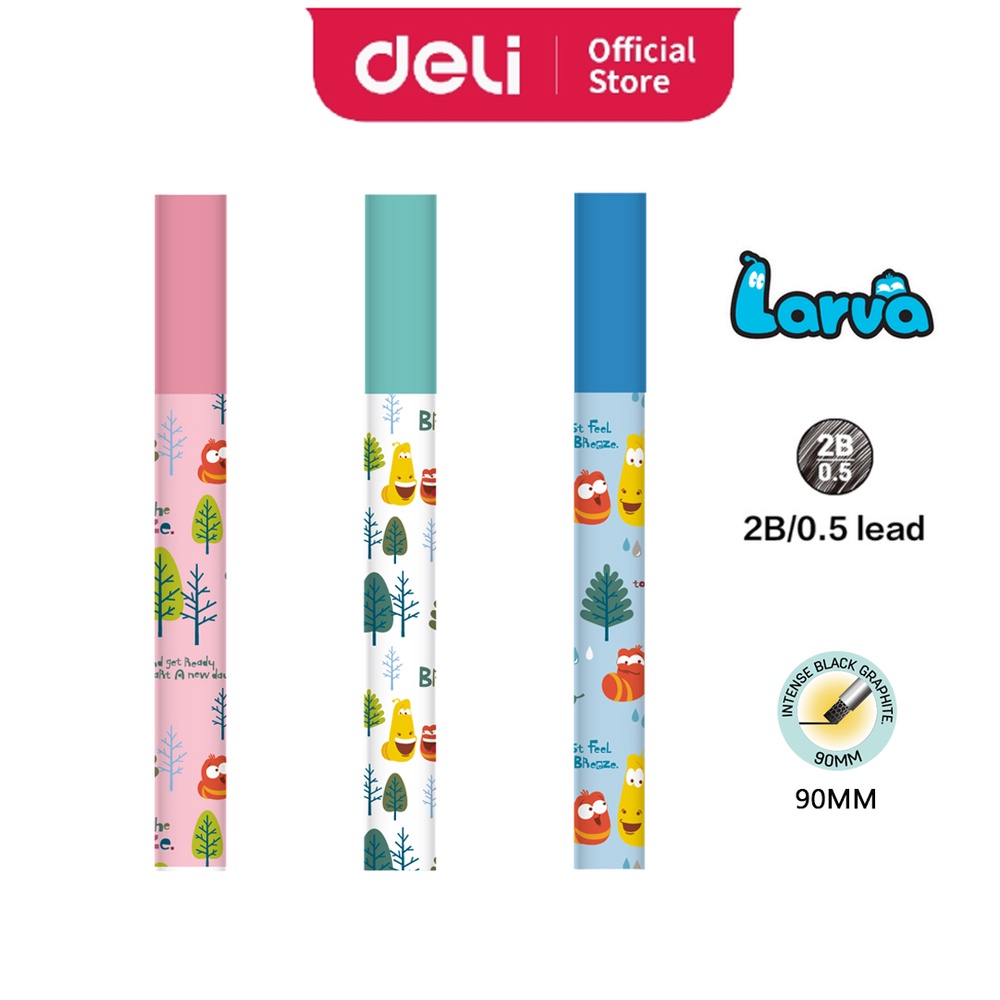 Deli Pencil E7008 Larva Series Mechanical Pencil Leads 2B Intense Black ...