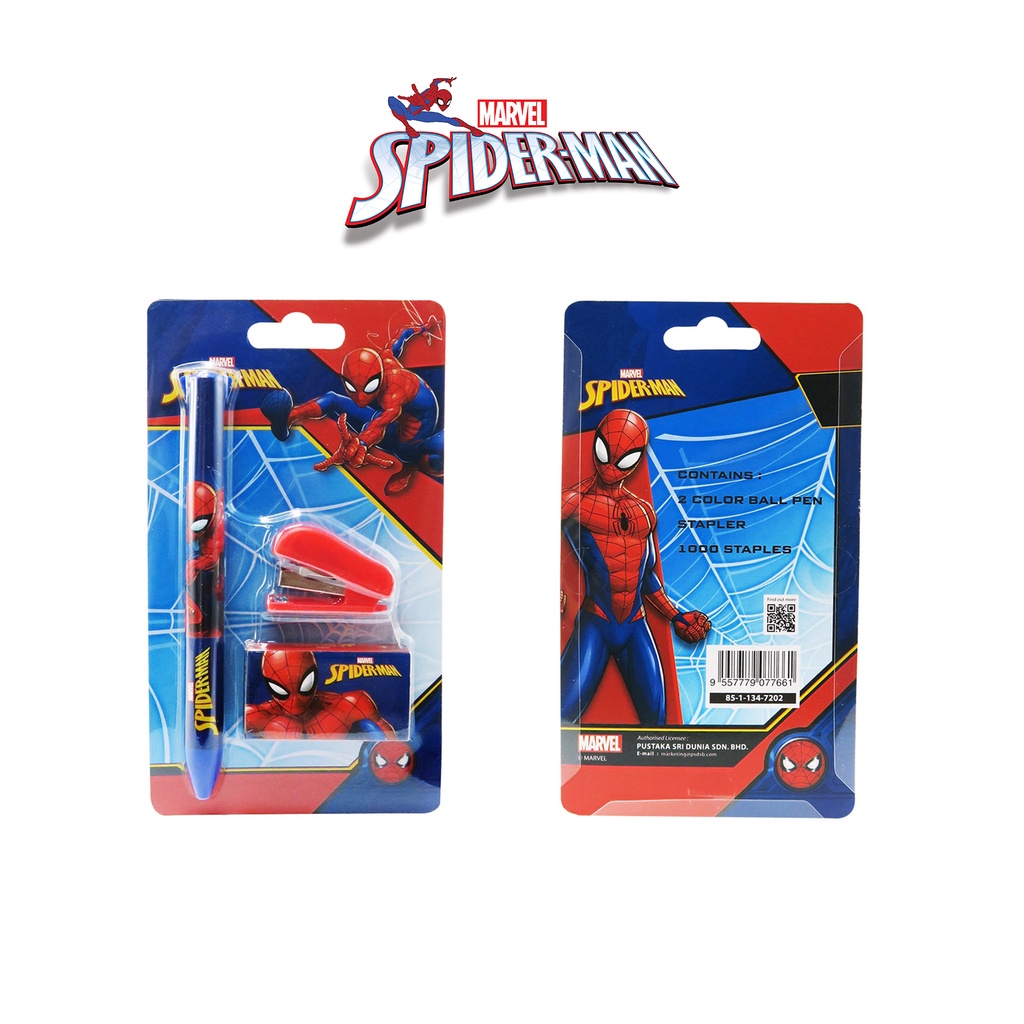 💪 New! Marvel Spiderman Spider-man Value Stapler Ball Pen Set With ...