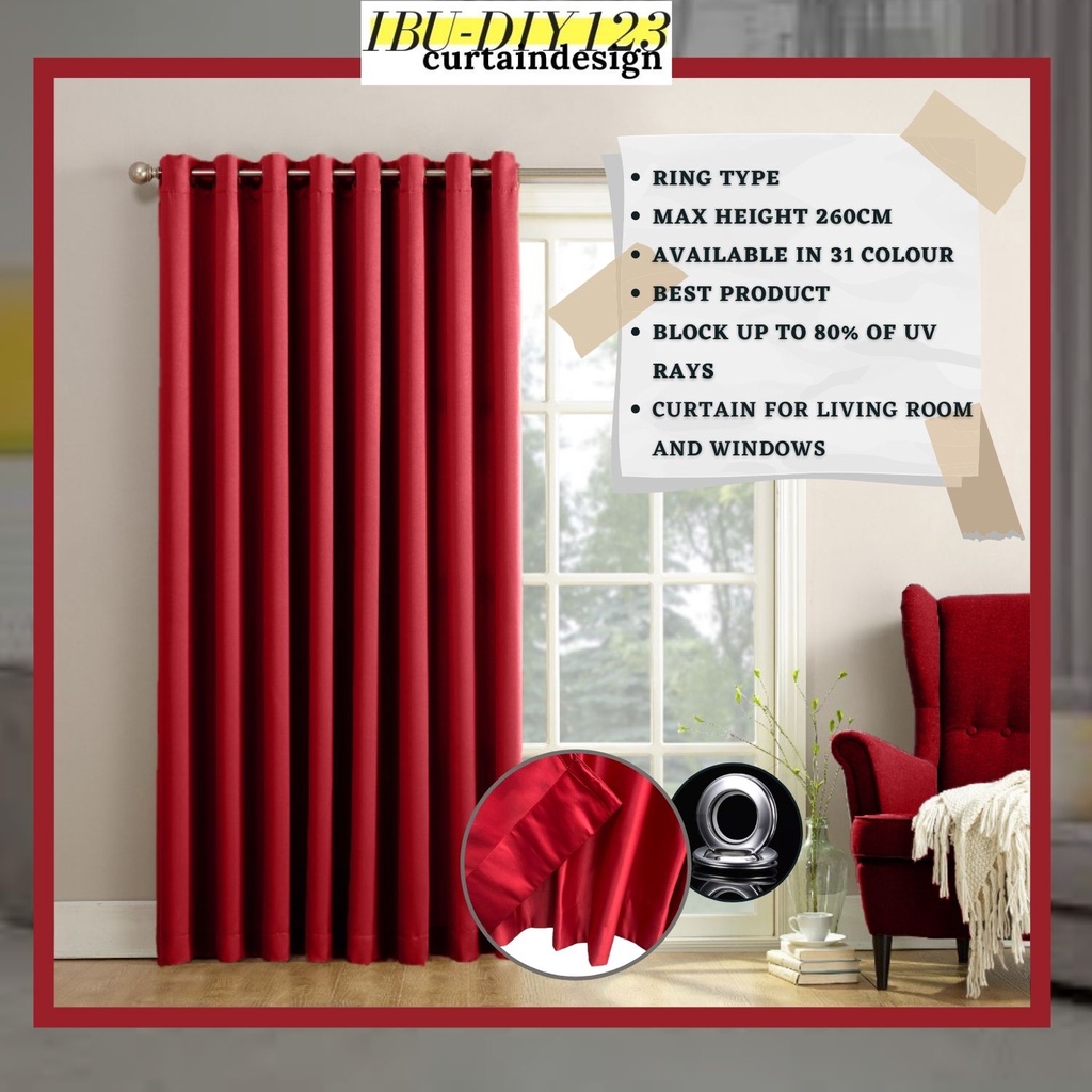 G14 Ready Made Curtain!!! Siap Jahit Langsir ,Langsir RAYA Kain Tebal ...