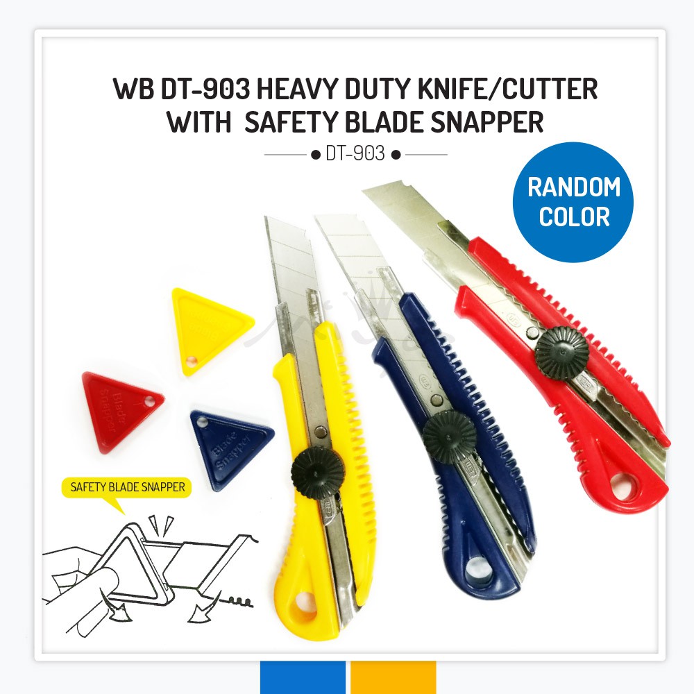 WB DT-903 Heavy Duty Utility Knife / Cutter with Safety Blade Snapper ...