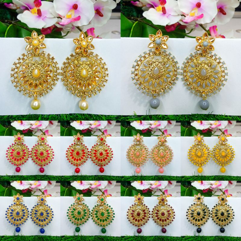 (Ready Stock)Indian Round Flower Shape Full Stone Fancy Bollywood ...