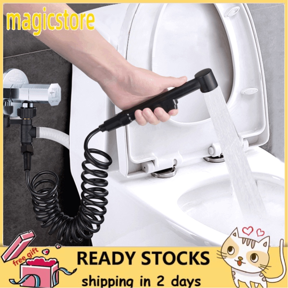 2m Copper Cap Bidet Shower Hose Flexible Retractable Spring Accessory ...