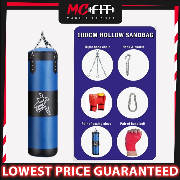 MCFIT 100CM Canvas Punching Bag MMA GYM Home Fitness Sanda Muay Thai ...