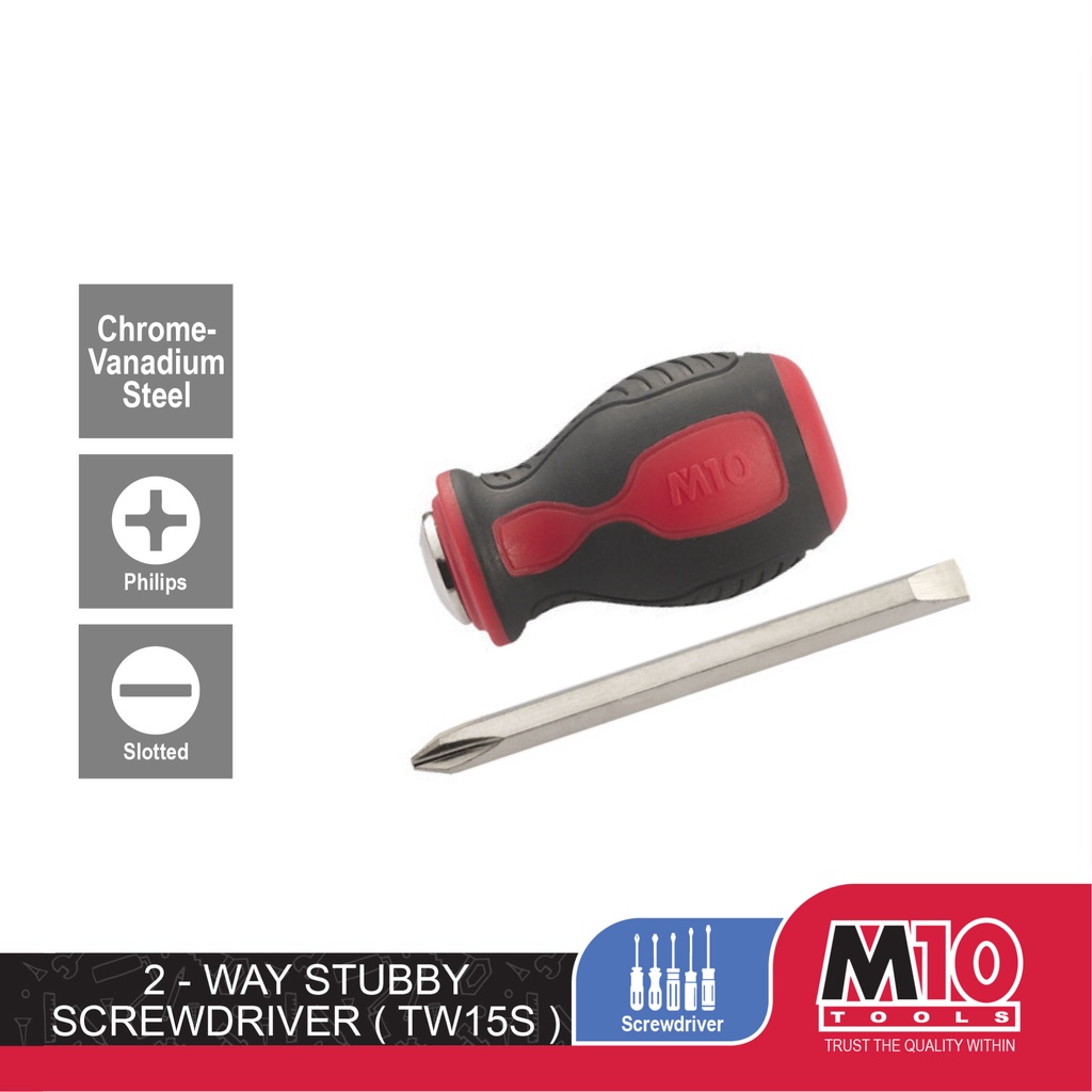 M10 2-Way Stubby Screwdriver (#2 x 6mm) TW15S | Shopee Malaysia