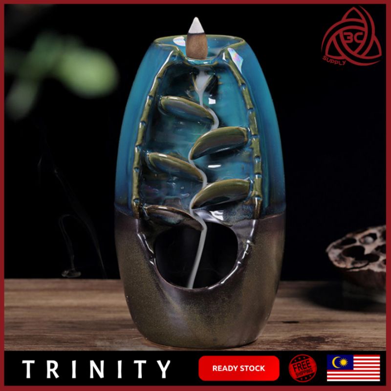 Ceramic Backflow Waterfall Santai Asap Kemenyan Meditasi Pembakar Relax ...