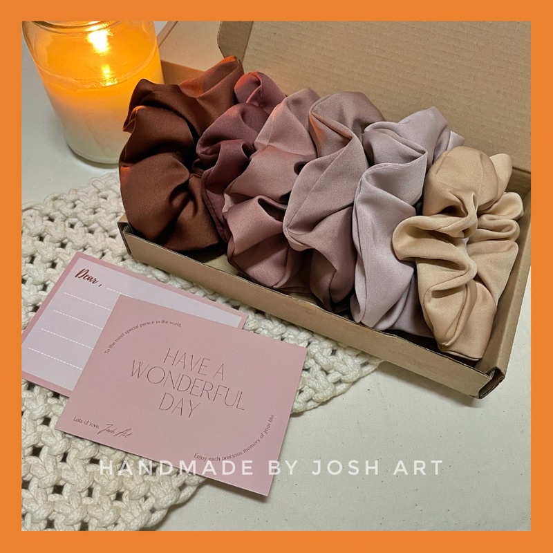 [Ready Stock] Handmade Dull Satin Scrunchie/Handmade Cotton Scrunchie ...