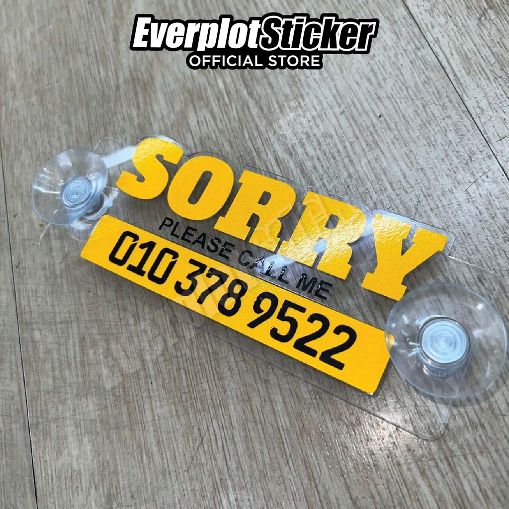 Emergency Double Park Phone Number Reflective Effect , Sorry Block ...
