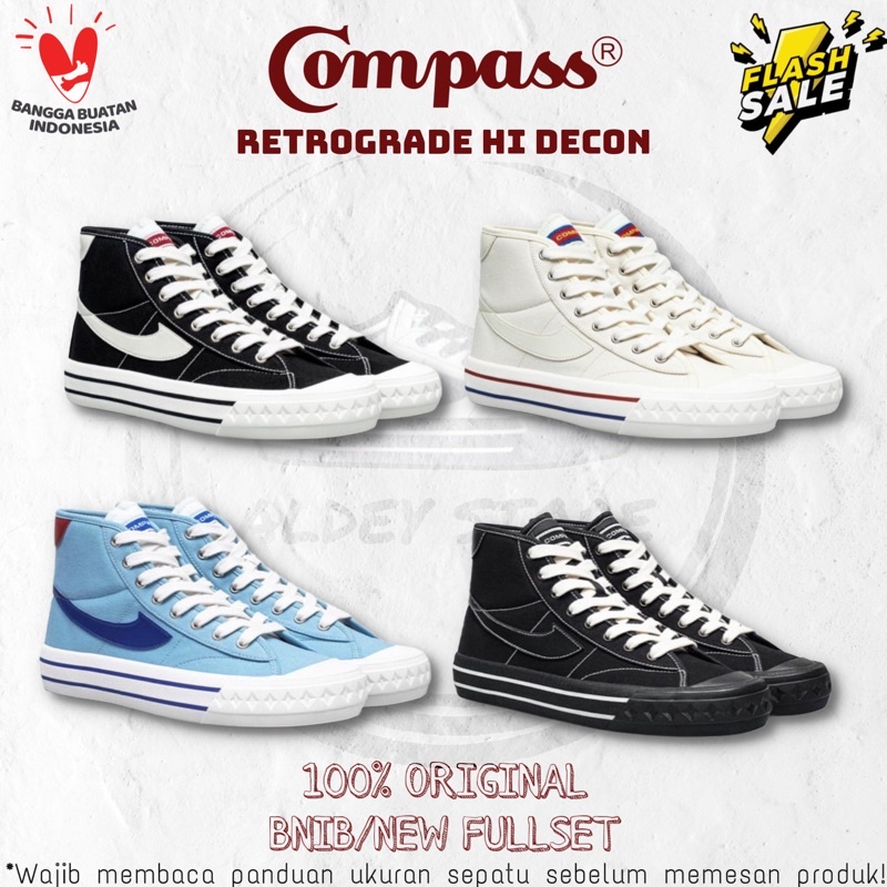 [ORIGINAL] Compass RETROGRADE HI DECON BLACK WHITE/DOUBLE BLACK/BABY ...