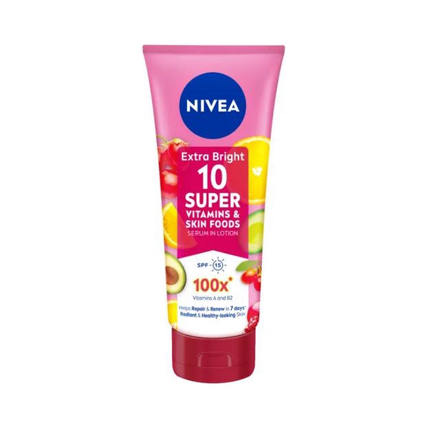 Nivea Extra Bright 10 Super Vitamins & Skin Foods Serum in Lotion 320ml ...