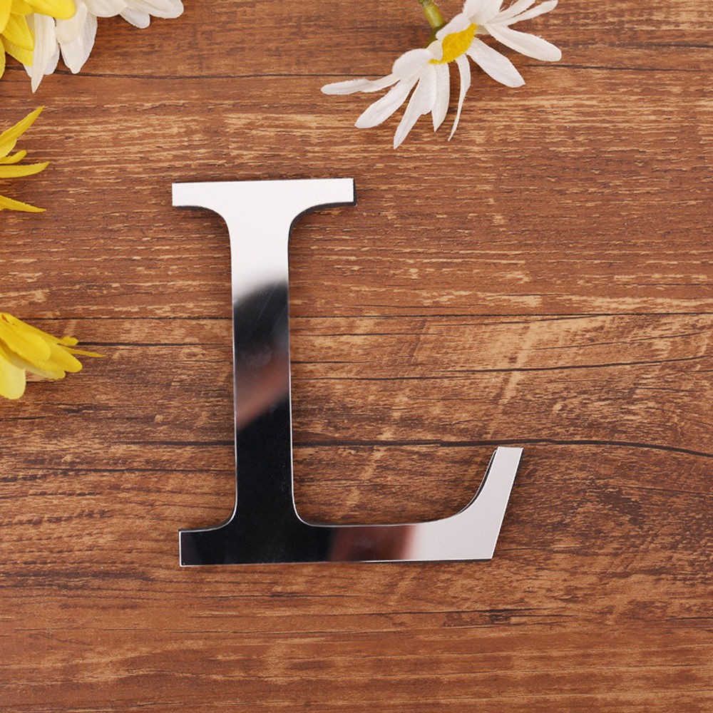 3D Mirror Wall Sticker 26 English Alphabet Letter DIY Art Home Room ...