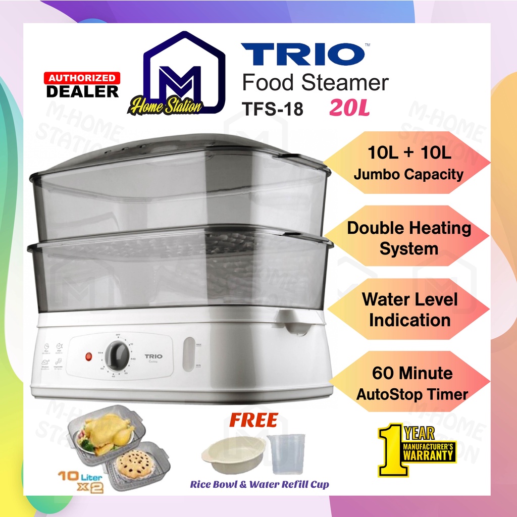 TRIO Food Steamer 2 Tier ( 20L ) TFS-18 TFS18 Pengukus Besar Makanan ...
