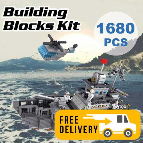 Military Model Aircraft Carrier Atomic Building Blocks Kit 1680pcs ...