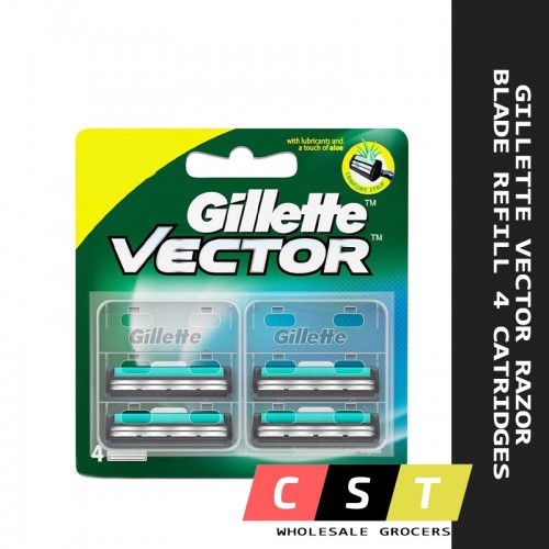 Gillette Vector Razor Refills 4 Catridges (1 Unit / 3 Units) | Shopee ...
