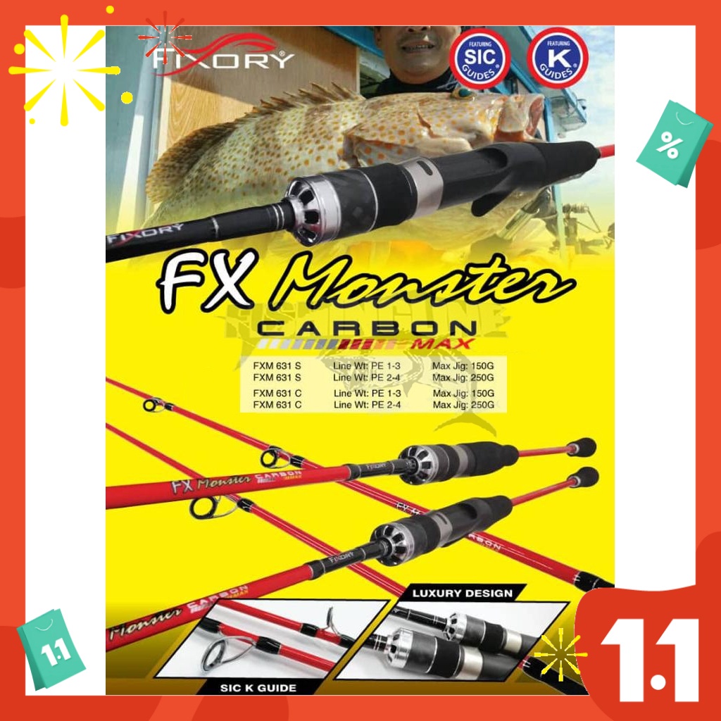 FXM-631C (PE2-4) FX MONSTER FIXORY ROD (CASTING) | Shopee Malaysia