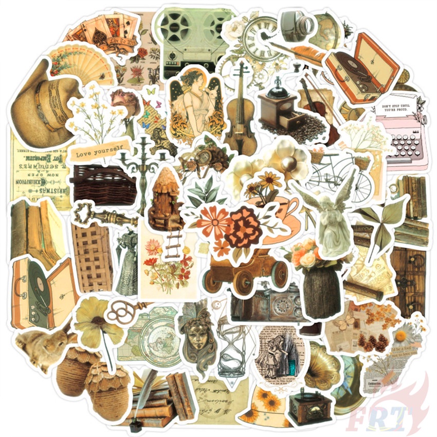 60Pcs/Set Renaissance . Retro Art Series 03 Old Memory Stickers Fashion ...
