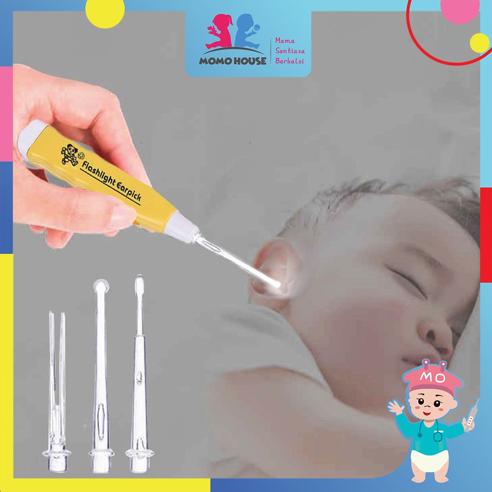 Ear Earpick Extractor LED FlashLight Health Ear Cleaner Earwax Remover ...