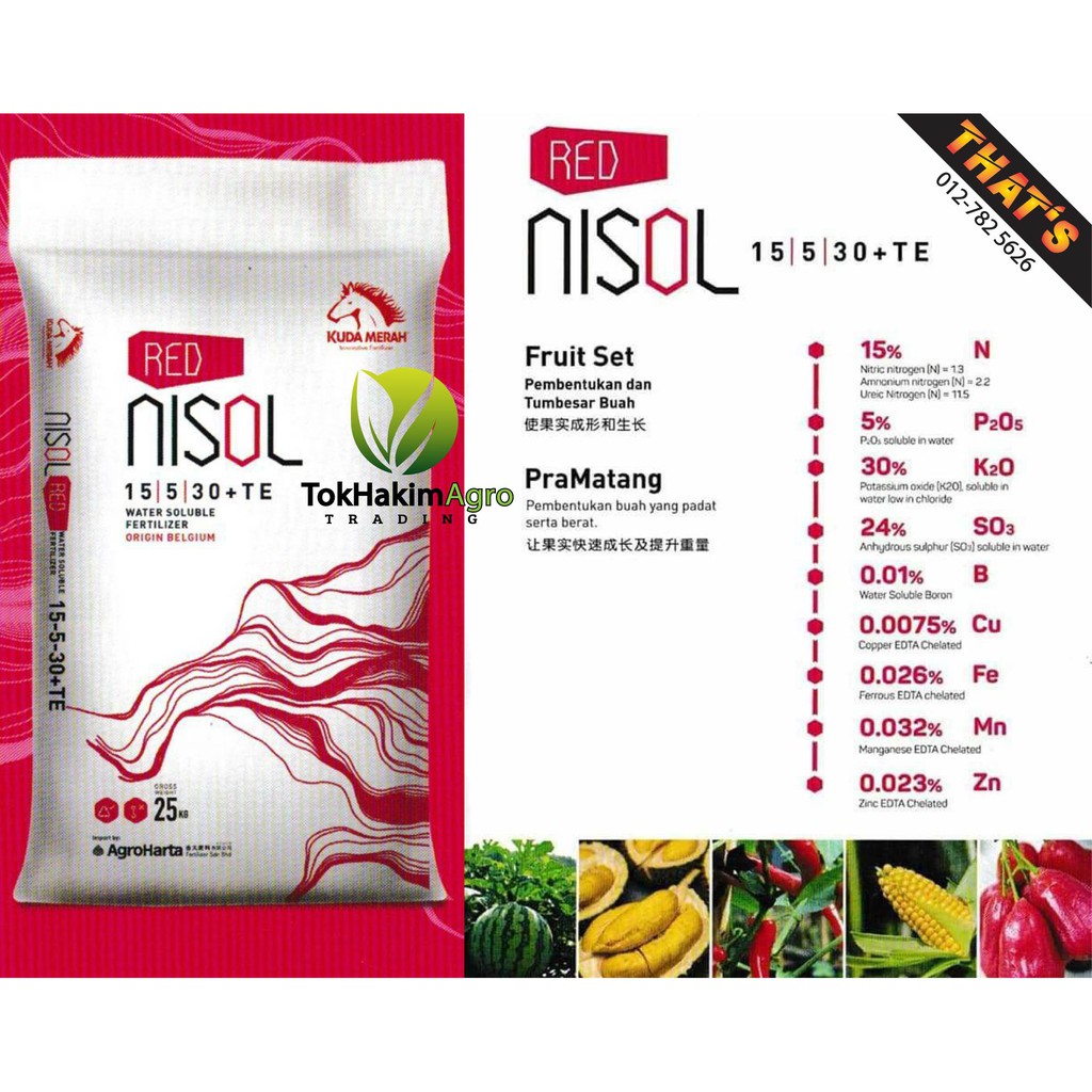 NISOL RED 15:5:30+TE Bunga & Buah (Repack 1kg) | Shopee Malaysia