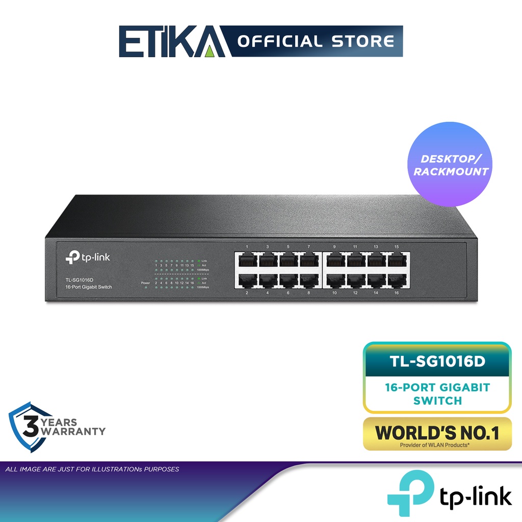 TP-Link TL-SG1016D | 16-Port Unmanaged Pure-Gigabit 10/100/1000Mbps ...