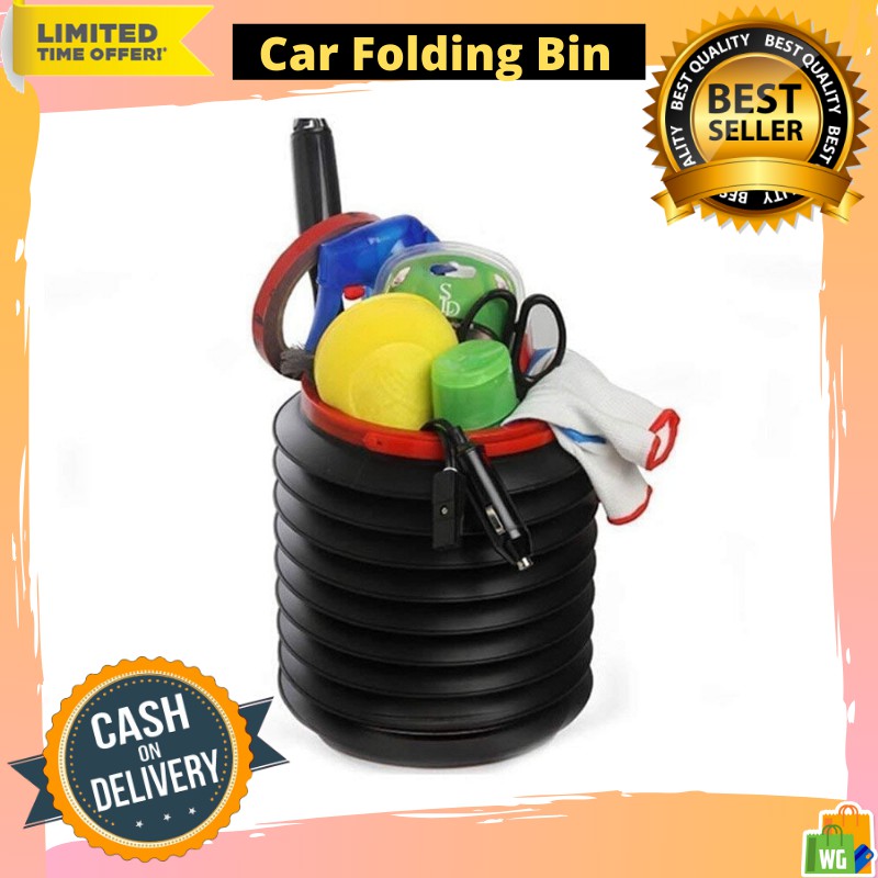 Portable Car Storage Bin Trash Organizer Garbage Holder Car Trash Bin ...
