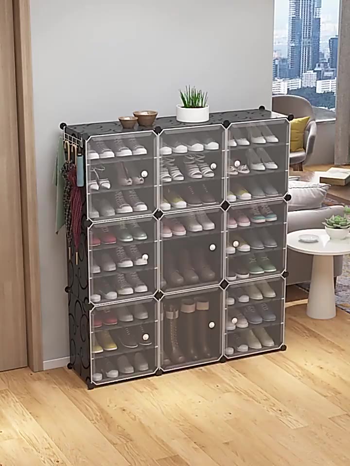 Shoe Rack With Door Rak Kasut DIY almari kasut Bertutup Rack Shelf Shoe ...