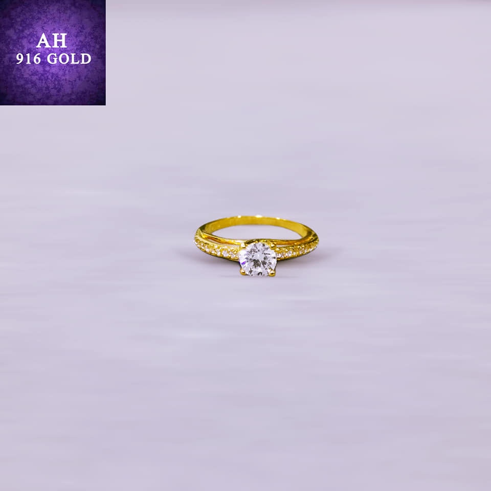 Cincin Tunang Emas 916 Size 9/Merisik/Kahwini/Nikah/Engagement Ring ...