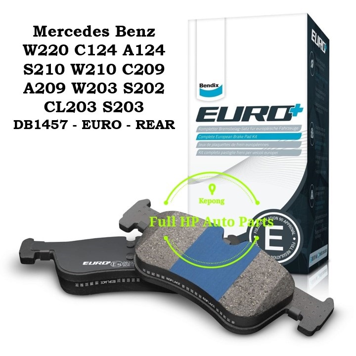 Bendix Euro Plus DB1457EURO Disc Brake Pad Rear for Mercedes W220 C124 ...