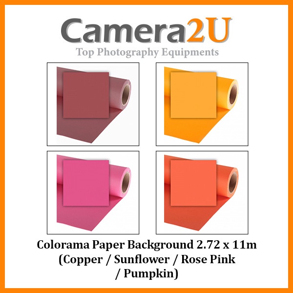 Colorama Paper Background 2.72 x 11m (Copper / Sunflower / Rose Pink ...