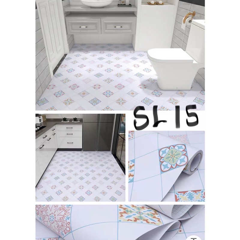 (free pos) 500cm Sticker Lantai Vinyl tebal Floor marble PVC Stickers ...