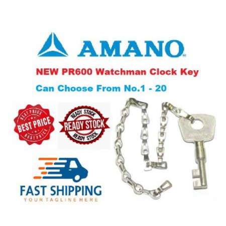 (READY STOCK) Amano Station Key No 1 - 20 KUNCI JAM Kunci Watchman ...