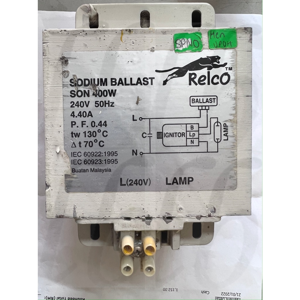 RELCO 400W SODIUM BALLAST/ SON CHOKE | Shopee Malaysia