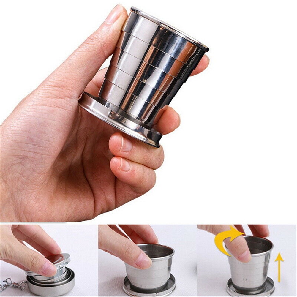 75ml/150ml/250ml Portable Stainless Steel Foldable Cup Folding ...