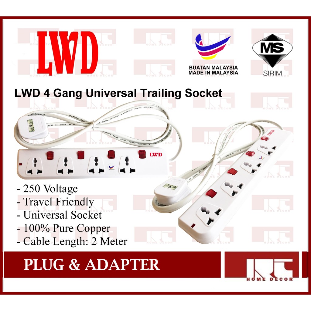 Lwd 13amp Universal Extension Trailing Socket 3 Meter Wire Extension Extension Socket