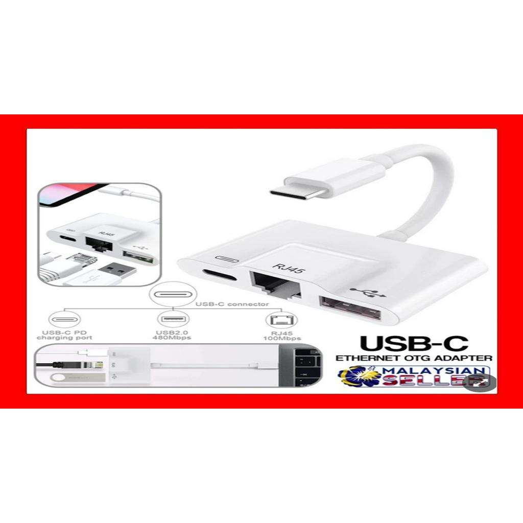 USB-C Ethernet OTG Adapter [ Type C to Type C / RJ45 / USB ] | Shopee ...